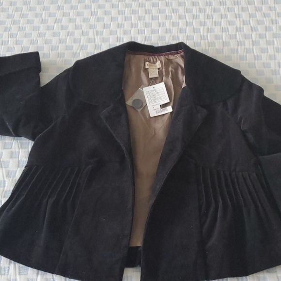 Anthropologie | Jackets & Coats | Nwt Anthropologie Crop Black Velvet ...